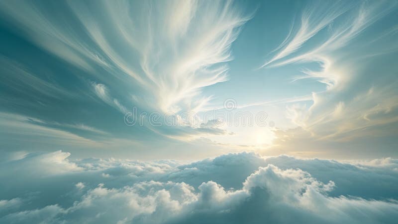 A Echoing Scene Beneath a Glowing Sky with Clouds Drifting Like Slow Motion Ghosts Stock Photo ...