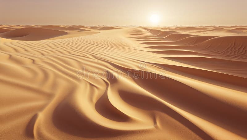 A Echoing Scene on a Distant Planet, Covered in Golden Sand that ...