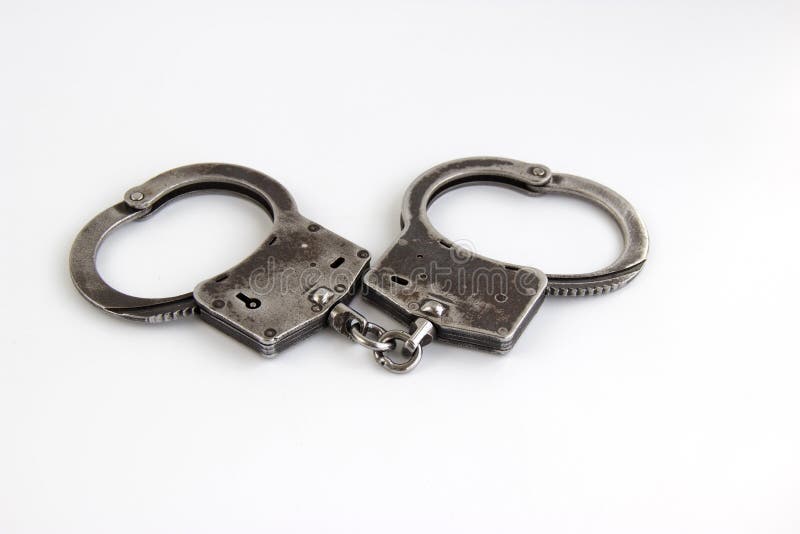 Polizei-Handschellen stockbild. Bild von szene, funk, verbrechen - 426681
