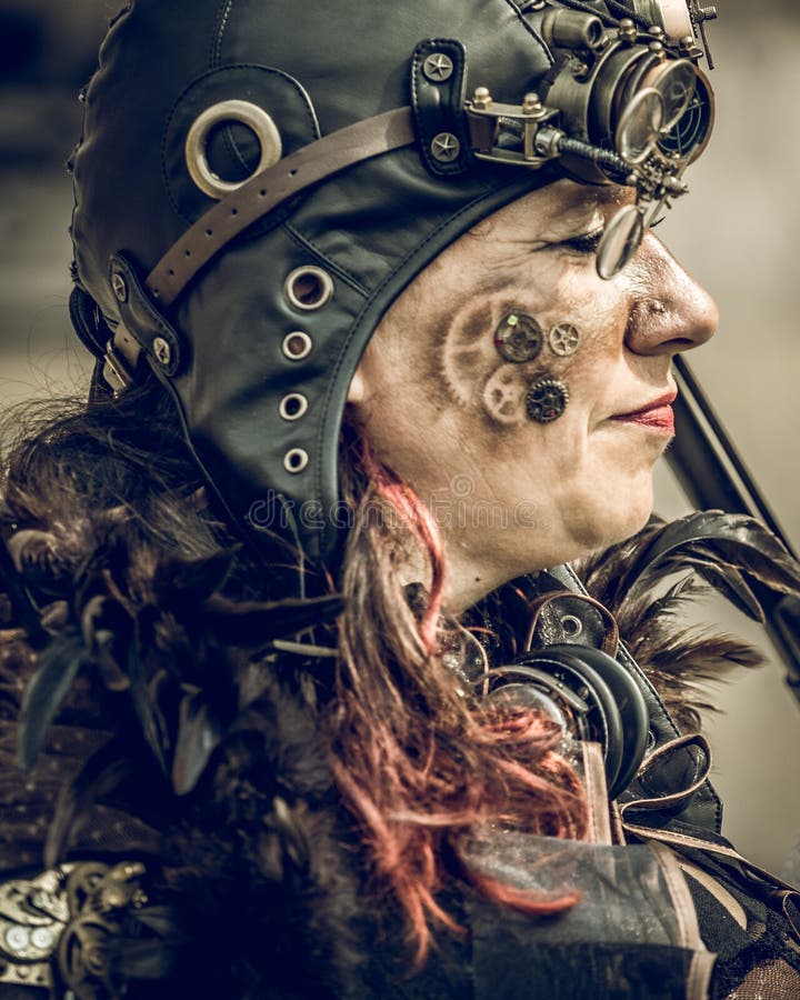 Steampunk Convention Two Women Editorial Image - Image of golden ...