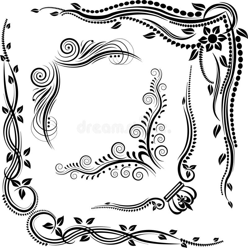 Satz Ecken vektor abbildung. Illustration von hand, gemalt - 31348823