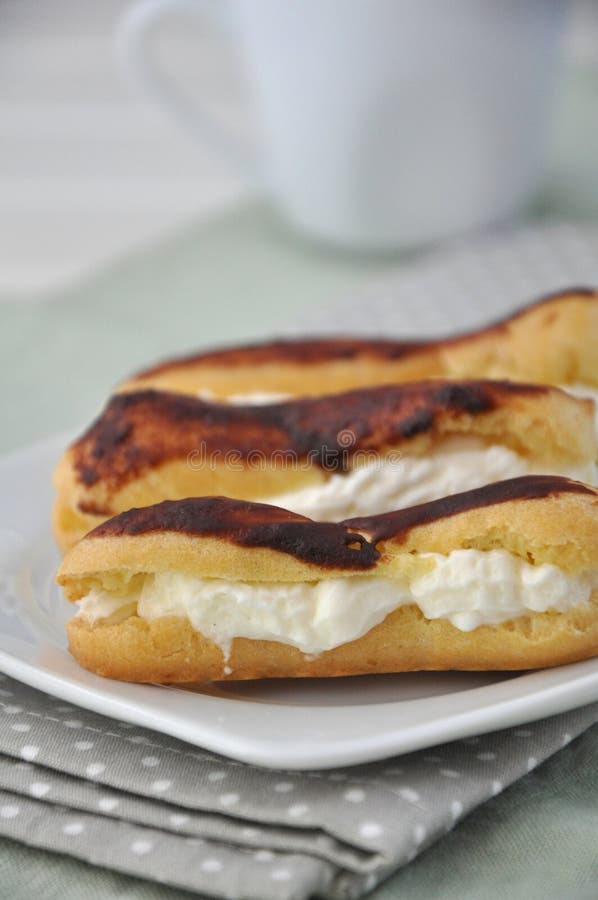 Eclair Chocolate stock image. Image of break, bakery - 28891497