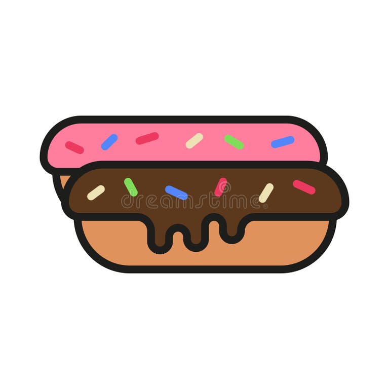 Eclair Food Beverage Icon Vector Basic Design Simple and Modern Stock Vector - Illustration of ...