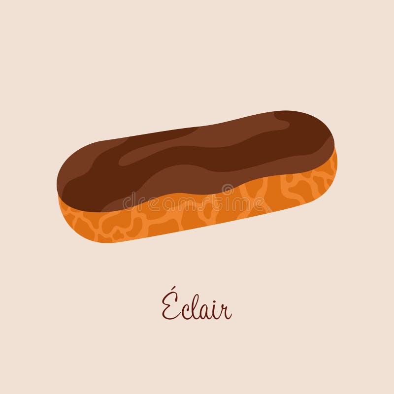 Eclair French Pastry Vector Illustration Stock Vector - Illustration of ...