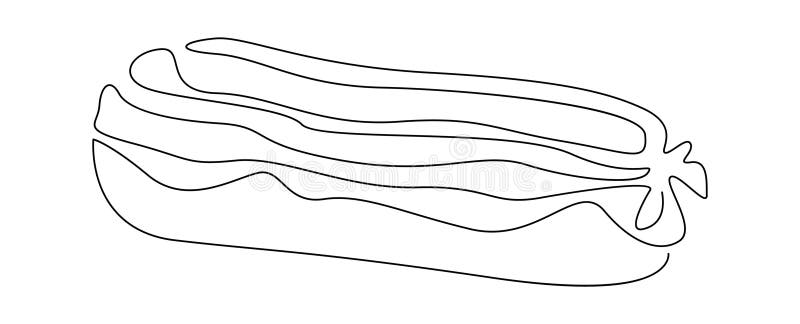 Eclair Line art dessert stock vector. Illustration of pastry - 271215962