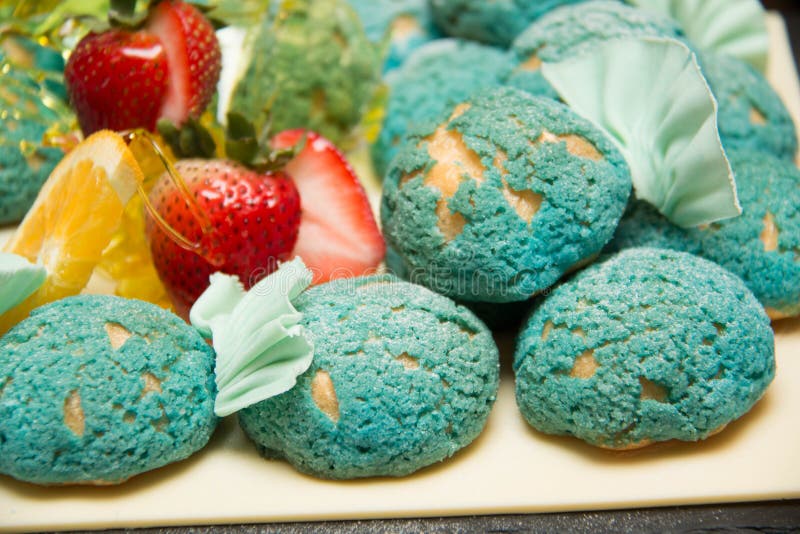 Eclair Top with Blue Color Sugar Stock Image - Image of tasty, desserts ...