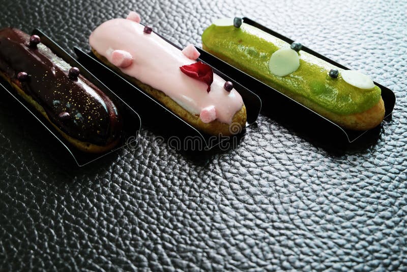 Eclair with topping stock image. Image of cookie, cake - 42641405