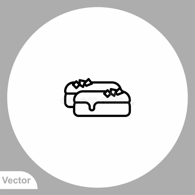 Eclair Vector Icon Sign Symbol Stock Illustration - Illustration of ...