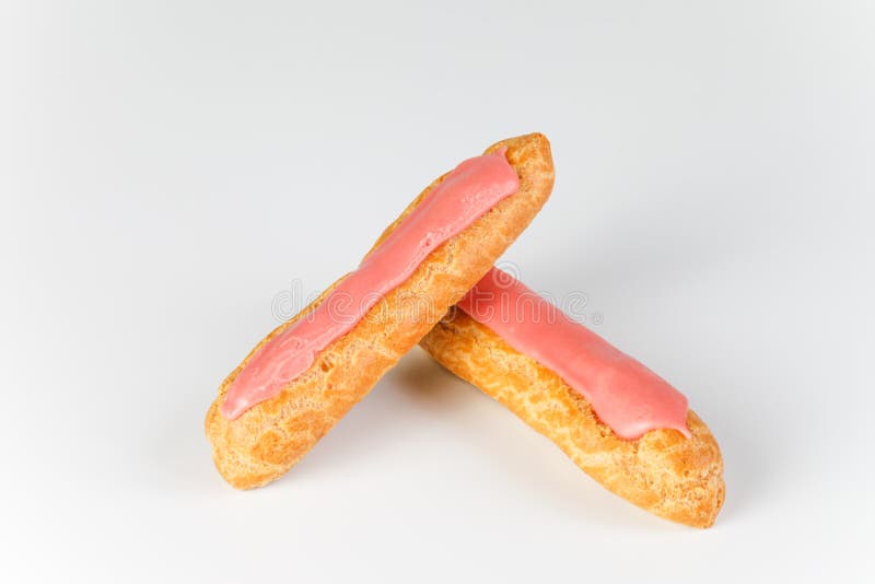 Eclairs on White Backgroung Stock Image - Image of decorated, glaze ...