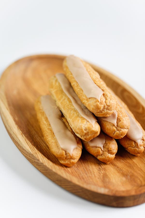 Eclairs on White Backgroung Stock Photo - Image of eclair, breakfast ...