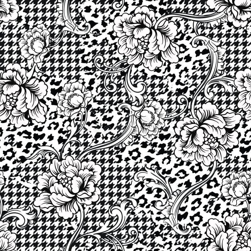Eclectic Fabric Seamless Pattern. Animal Background With Baroque ...