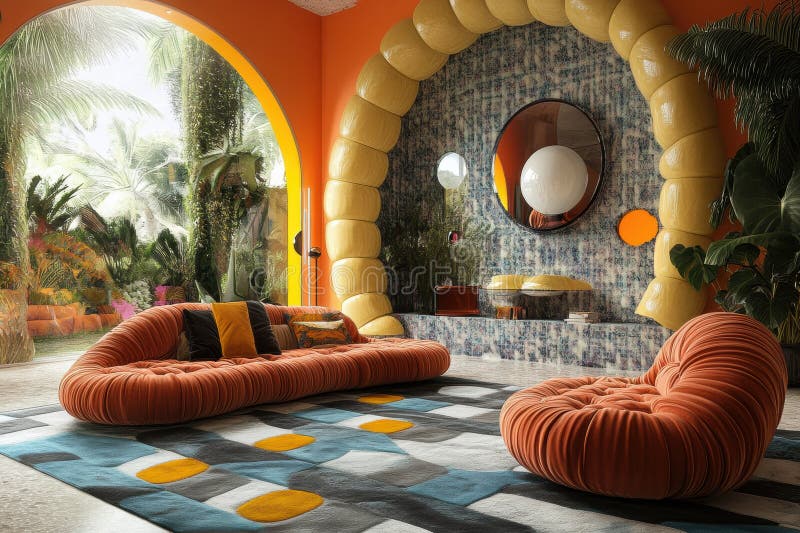 Eclectic Interior Design, a Lounge with Retro-futuristic Decor ...