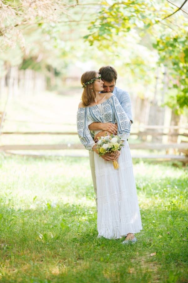 Eclectic Rustic Wedding Couple Stock Image - Image of decor, dress ...