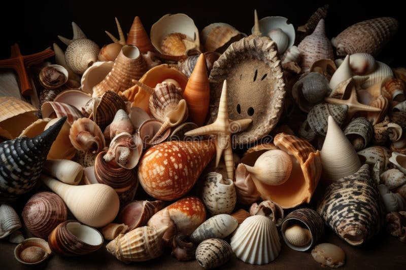 Seashell Collection, with the Shells Sorted and Labeled for Easy ...