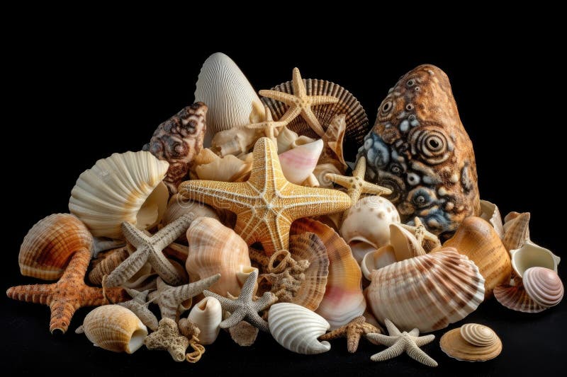 Seashell Collection, with the Shells Sorted and Labeled for Easy ...