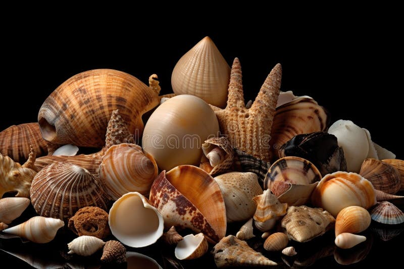 Seashell Collection, with the Shells Sorted and Labeled for Easy ...
