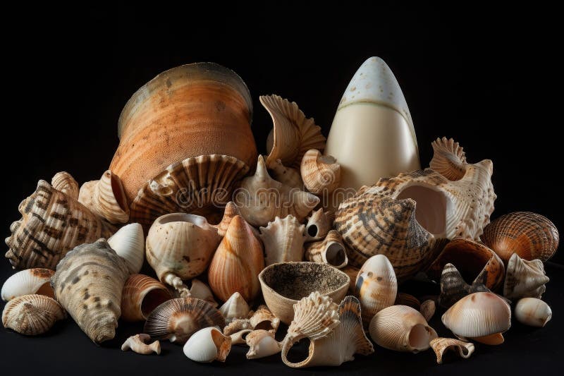 Seashell Collection, with the Shells Sorted and Labeled for Easy ...