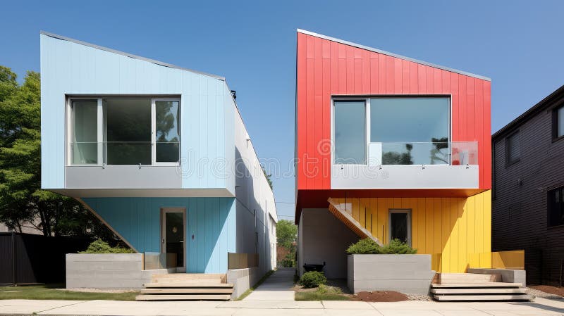 Eclectic split house stock illustration. Illustration of exterior ...