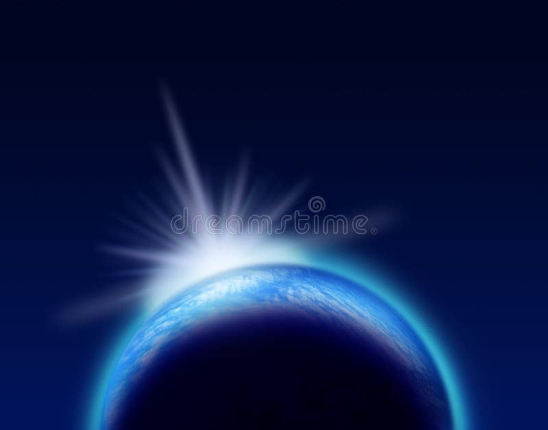 Eclipse azul del planeta stock de ilustración. Ilustración de ...