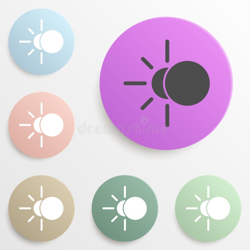 Eclipse Badge Color Set. Simple Glyph, Flat Vector of Web Icons for Ui ...