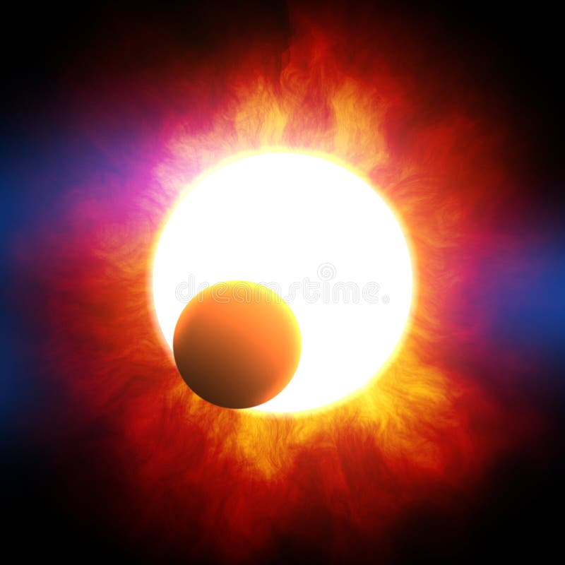 Eclipse - Celestial Body - Crown of Stars Stock Illustration ...