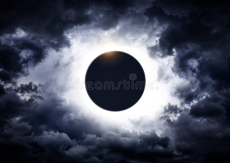 Eclipse in the Clouds stock image. Image of background - 152942597