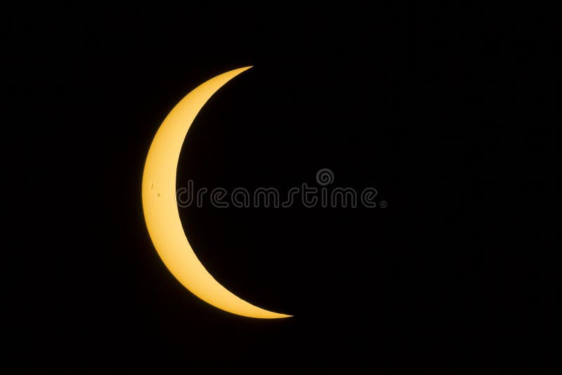 Eclipse Crescent Sun with Sunspots Stock Image - Image of dark ...