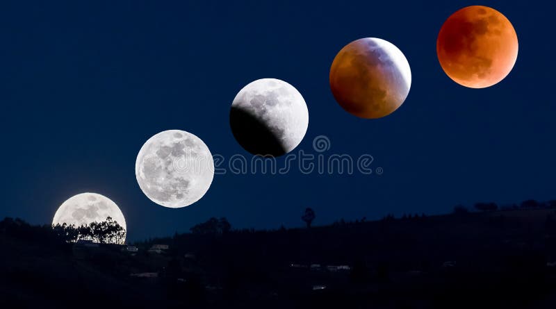 Eclipse Da Lua Como Visto Em Equador Imagem de Stock - Imagem de ...
