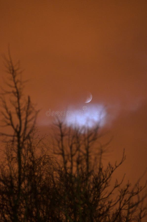Eclipse Da Lua Na Lua Cheia Lua Super Do Sangue Azul Foto de Stock - Imagem de ciência, janeiro ...