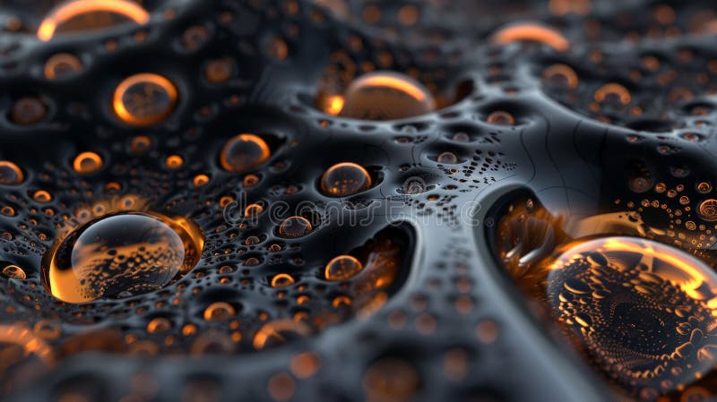 Eclipse of Elegance: Black Fractal Ferrofluidal with Orange Glowing ...