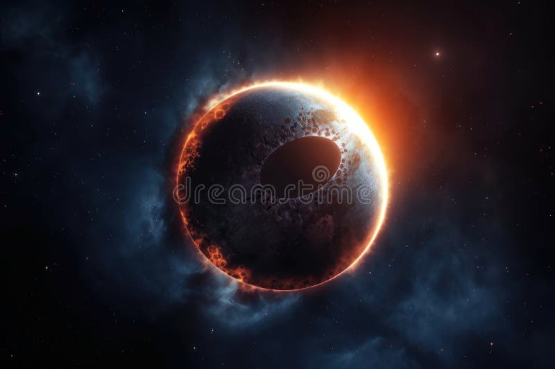Eclipse in the Galaxy. AI Generated Stock Image - Image of light ...