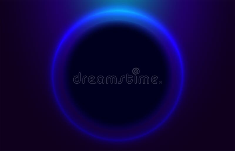 Eclipse. Glowing Circle on a Dark Blue Background Stock Vector ...