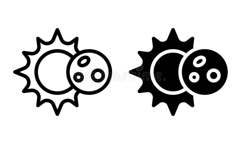 Eclipse Icon with Outline and Glyph Style. Stock Vector - Illustration ...