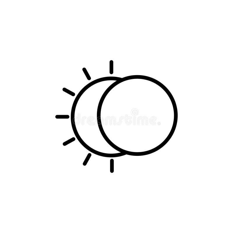 Eclipse Icon Set. Solar or Moon Eclipse Vector Symbol in Black Filled ...