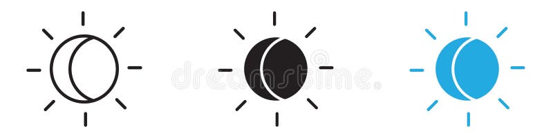 Eclipse Icon Thin Line Illustration Stock Vector - Illustration of ...