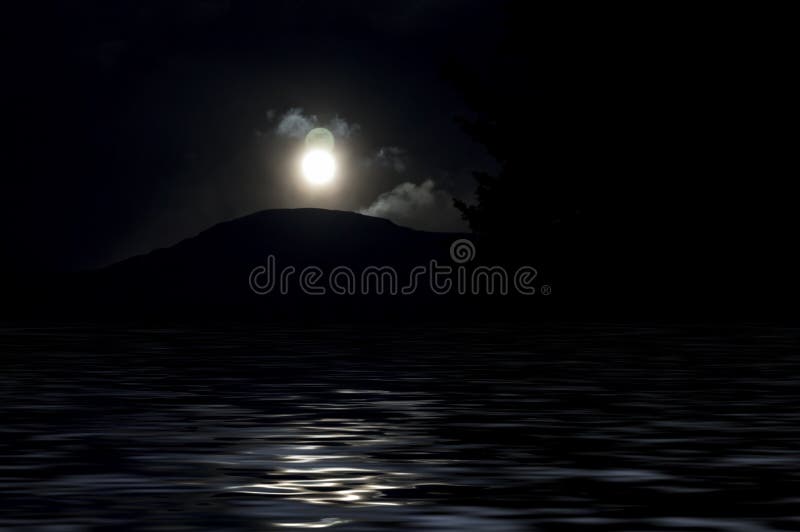 Eclipse over dark waters stock photo. Image of dark - 111433584