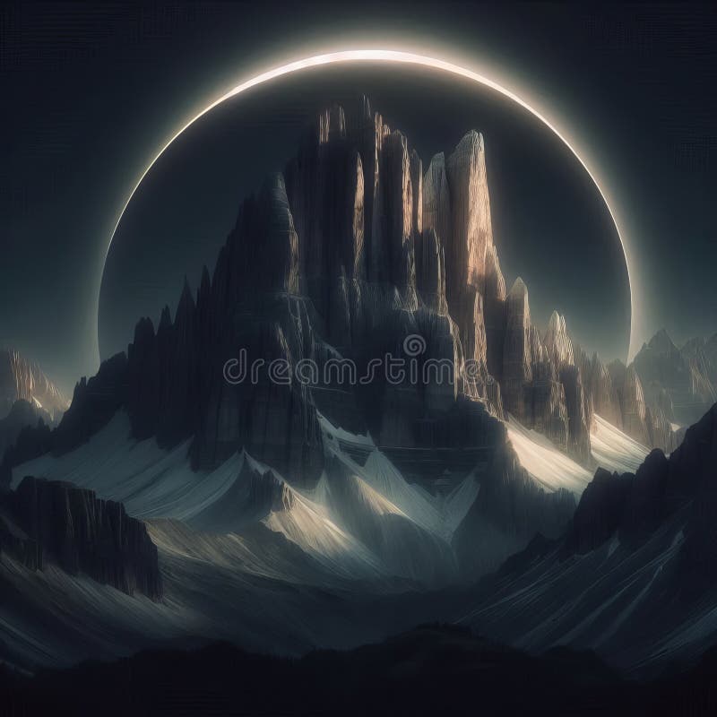 Eclipse Peak a Towering Formation Intermittently Shrouded in Sha Stock ...