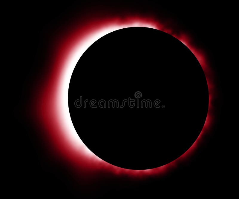 Eclipse Rojo Que Brilla Intensamente Stock de ilustración - Ilustración ...
