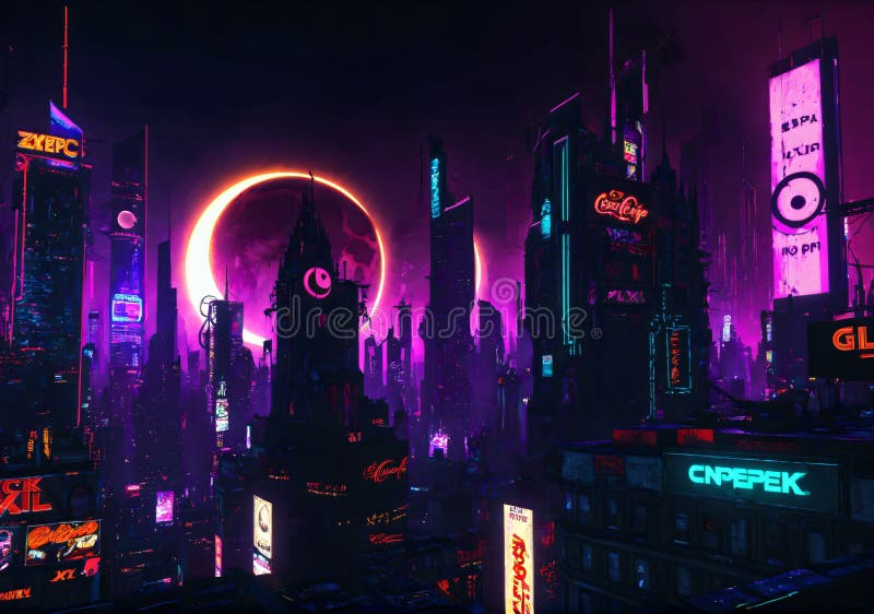 Cyberpunk Skyline Stock Illustrations – 28,036 Cyberpunk Skyline Stock ...