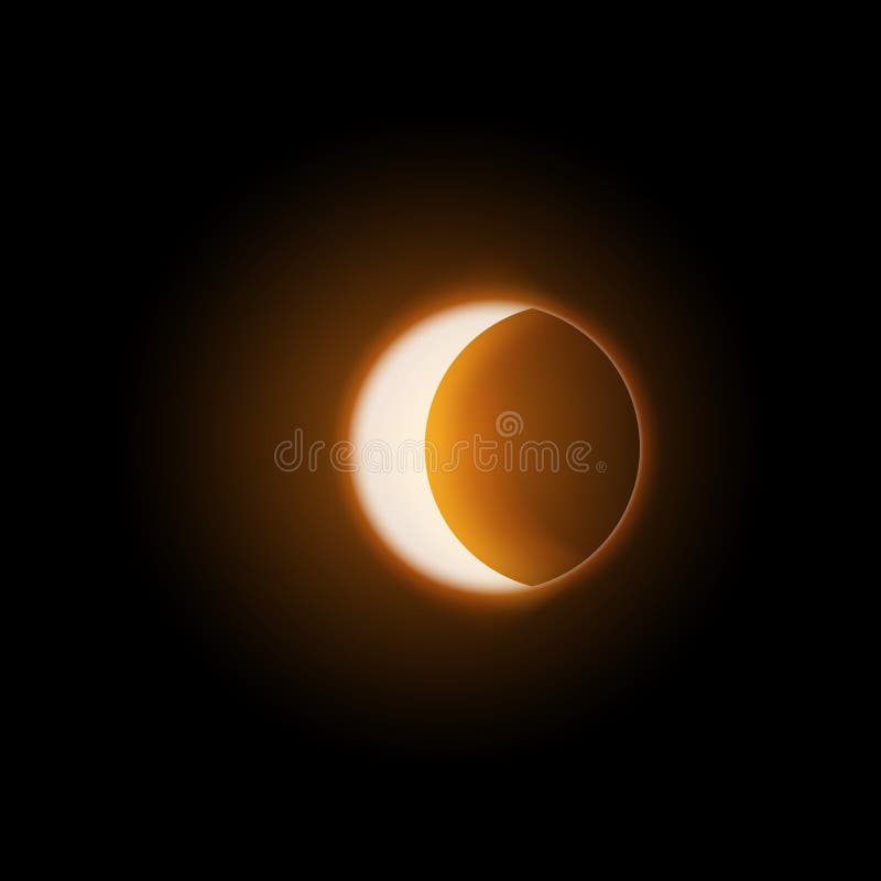 Eclipse. Solar or Lunar Eclipse Vector. Glowing Aura with Yellow Light ...