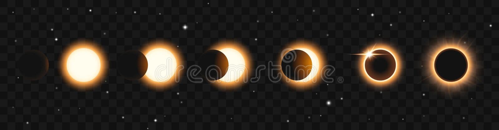 Eclipse Realistic Composition Stock Vector - Illustration of star, moon ...