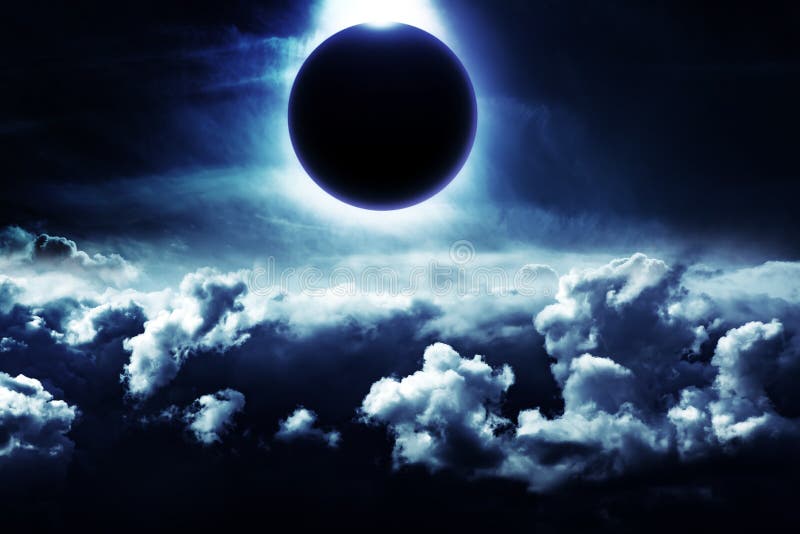 Eclipse and Storm Clouds stock photo. Image of star - 342520892