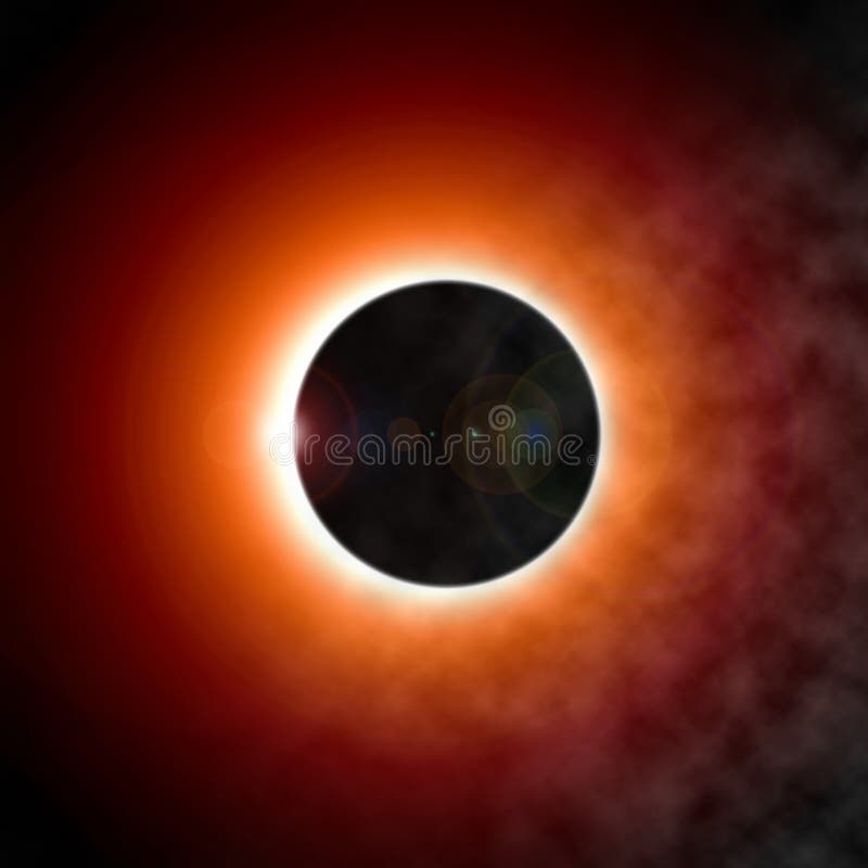 Eclipse of the Sun stock illustration. Illustration of fire - 2187614