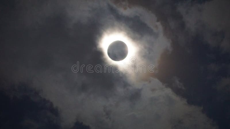The Eclipse of the Sun on April 8th 2024 with a Slight Cloud Cover To ...