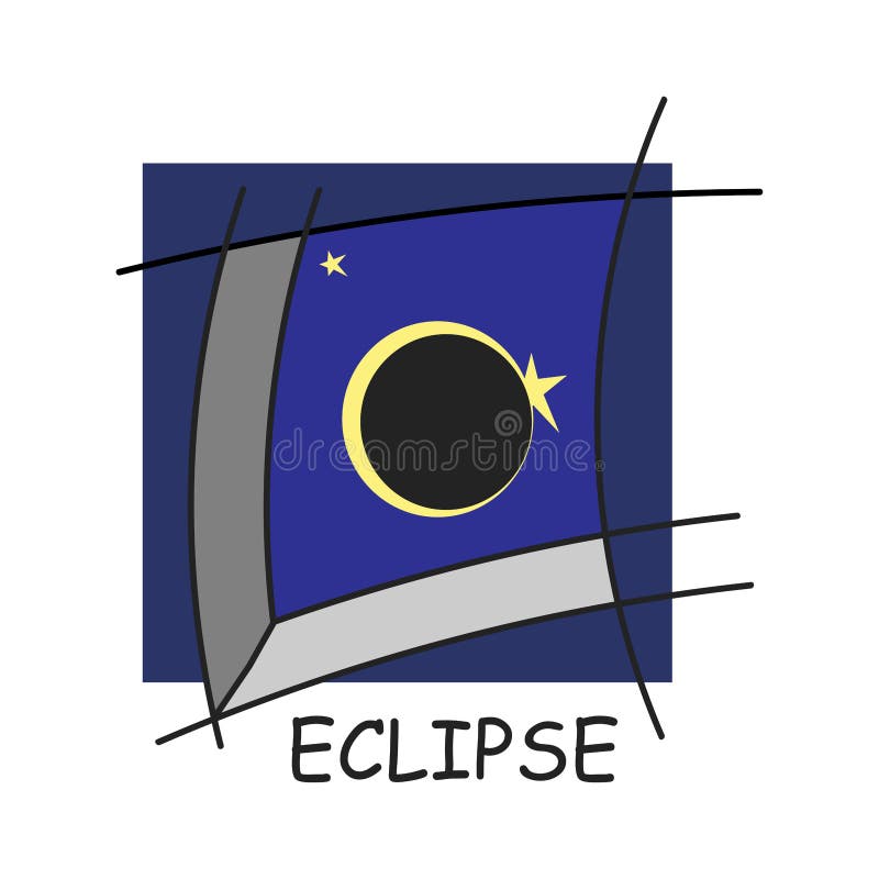 Eclipse of the Sun . Hand Drawn Illustration Stock Illustration ...