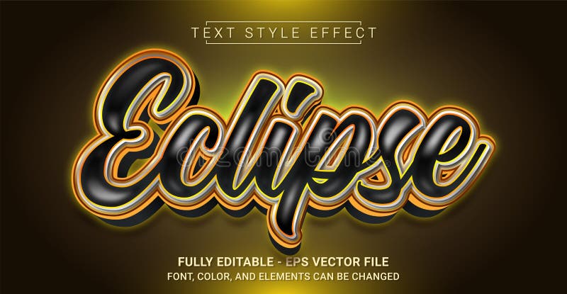 Eclipse Text Style Effect. Editable Graphic Text Template Stock Vector ...
