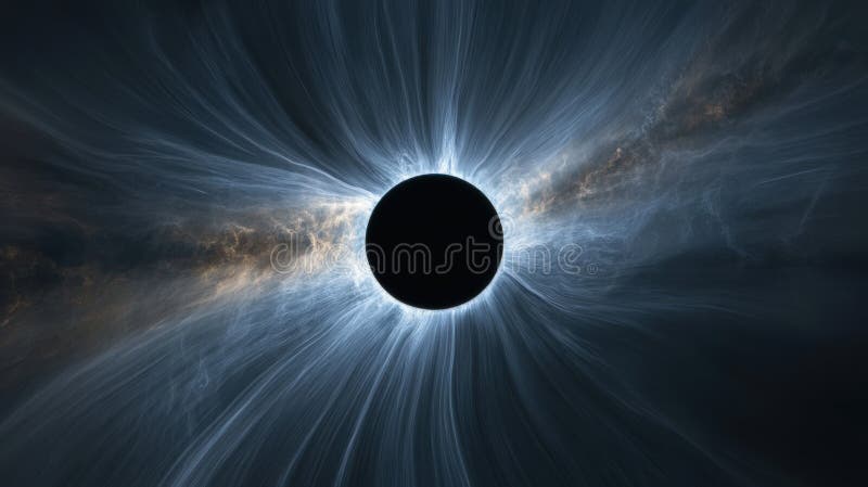Eclipse Totality or Black Hole Cosmic Background Stock Illustration ...