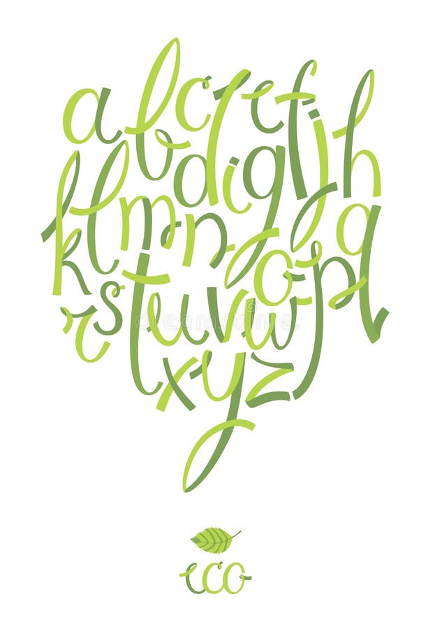 Eco alphabet stock vector. Illustration of english, decorative - 50881293