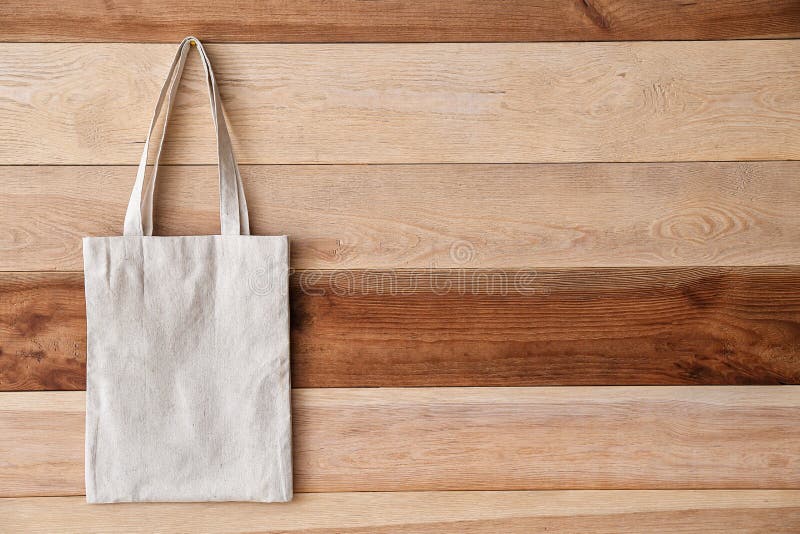 Eco Bag on Wooden Background Stock Photo - Image of friendly, hanging ...