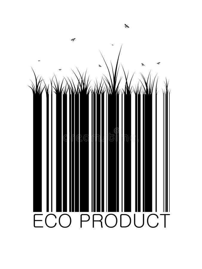 Eco Bar-code with Grass and Butterfly Eco Product Concept, Stock Vector ...